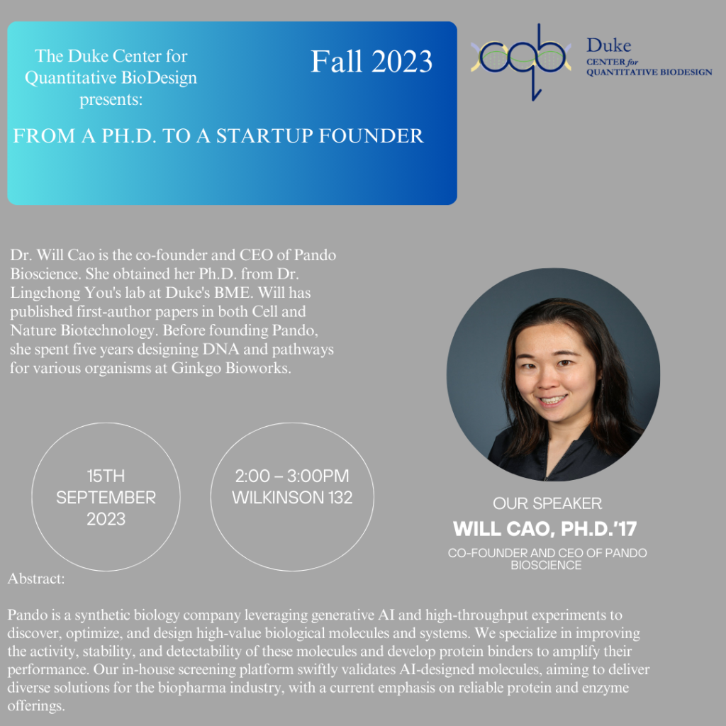 September 2023 – Duke Center for Quantitative BioDesign